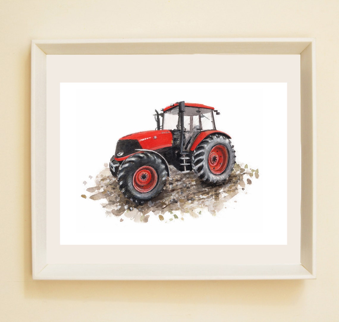 Tractor Print, Red Tractor Print, Kid's Prints, Tractor Painting ...