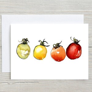 Tomatoes Card, Tomato Birthday Card, Tomato Watercolour Painting, Fruit ...