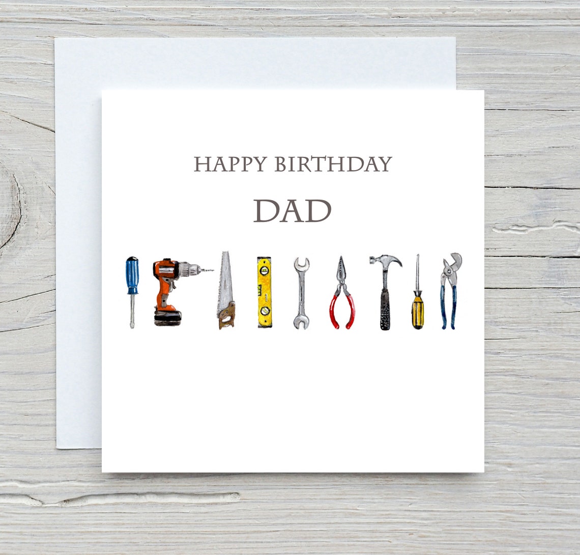 Tools Birthday Card, Dad Birthday Card, Men's Birthday Card, Father's ...