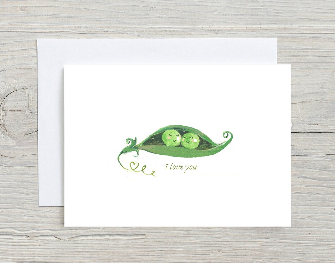 Love Card, Anniversary Card, I Love You Card, Sweetheart Card, Peas in ...