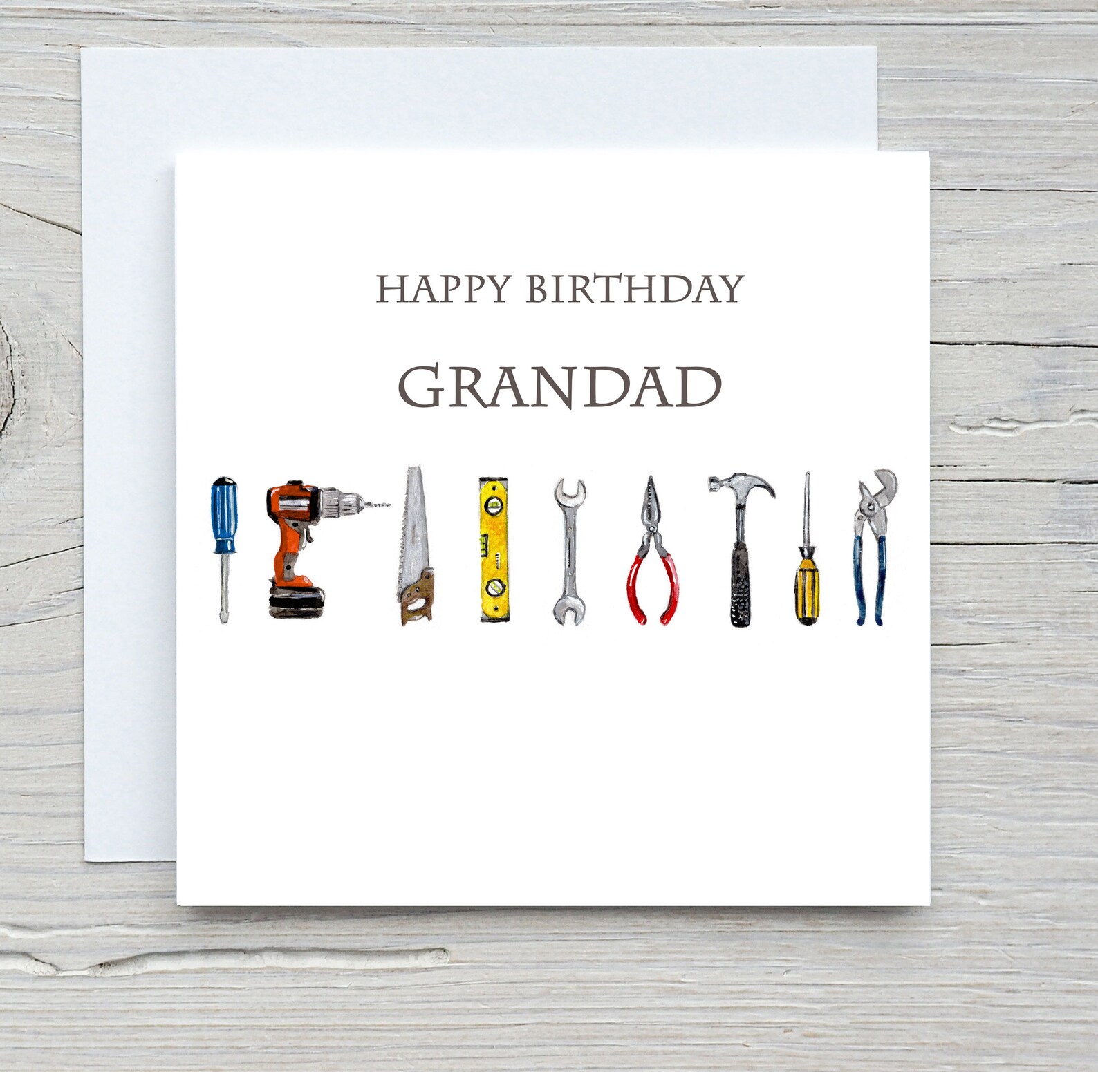 Grandad Birthday Card, Grandad Tools Birthday Card, Grandfather Card ...