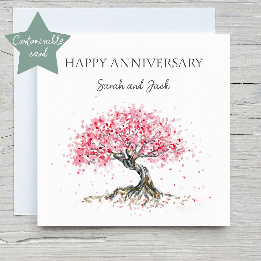 Cherry Blossom Tree Customisable Card, Cherry Blossom Custom Card ...