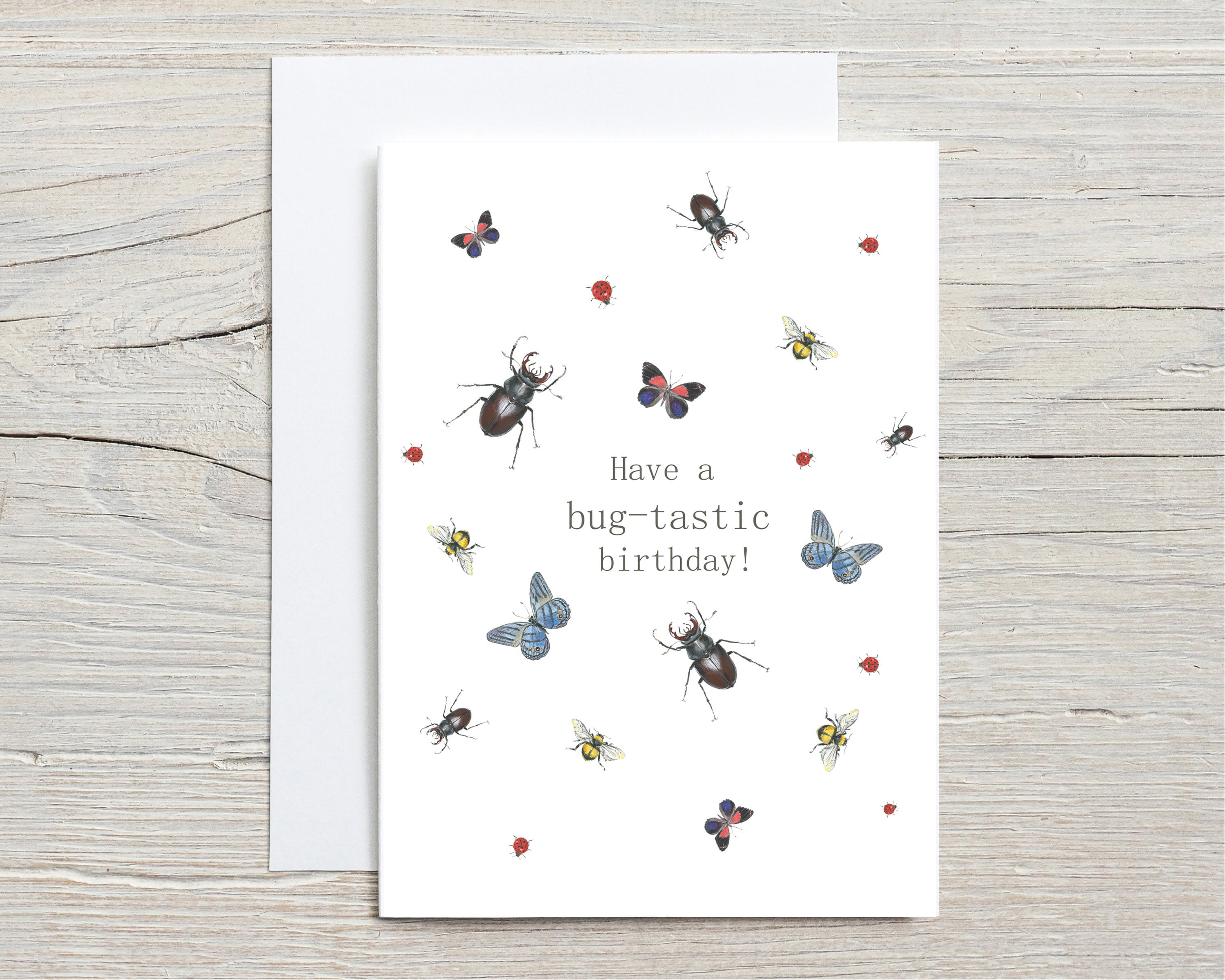 Bug Birthday Card Kids Birthday Cards Bug-tastic Card - Etsy Singapore