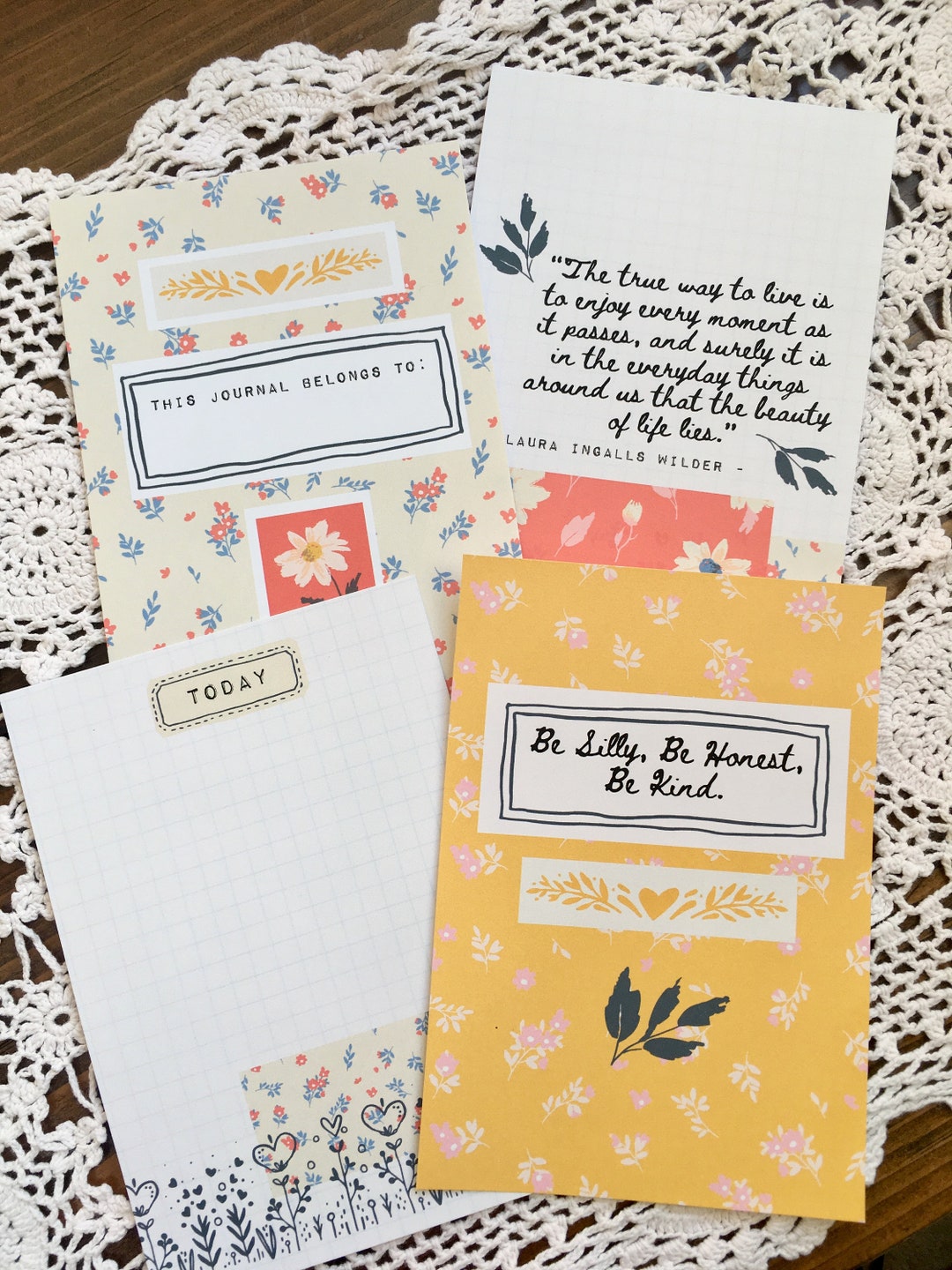 Whimsical Printable Journal Card Set - Printable Journal Cards for ...