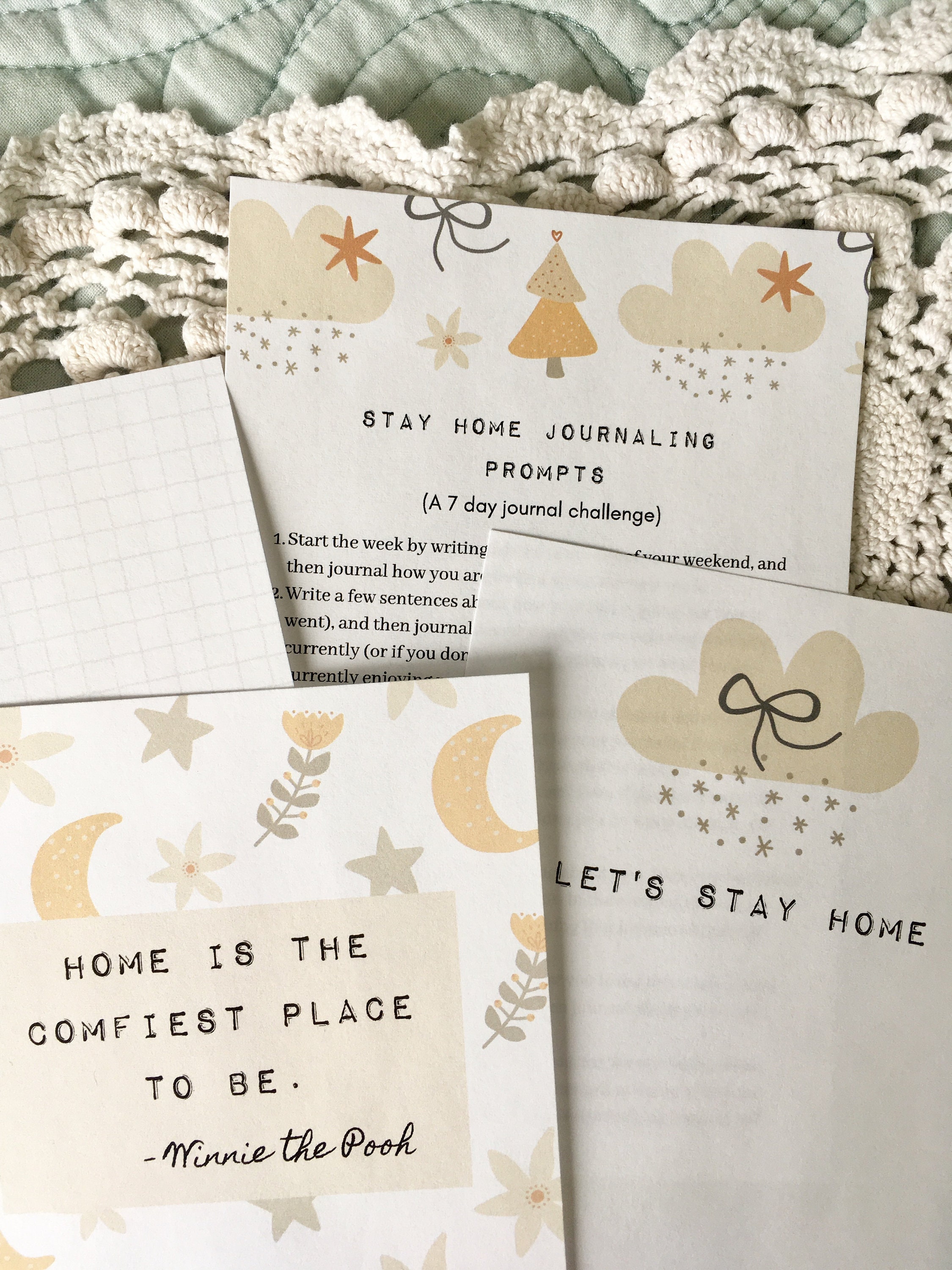 Stay Home Printable Journal Cards - Cozy/winter Themed Printable ...