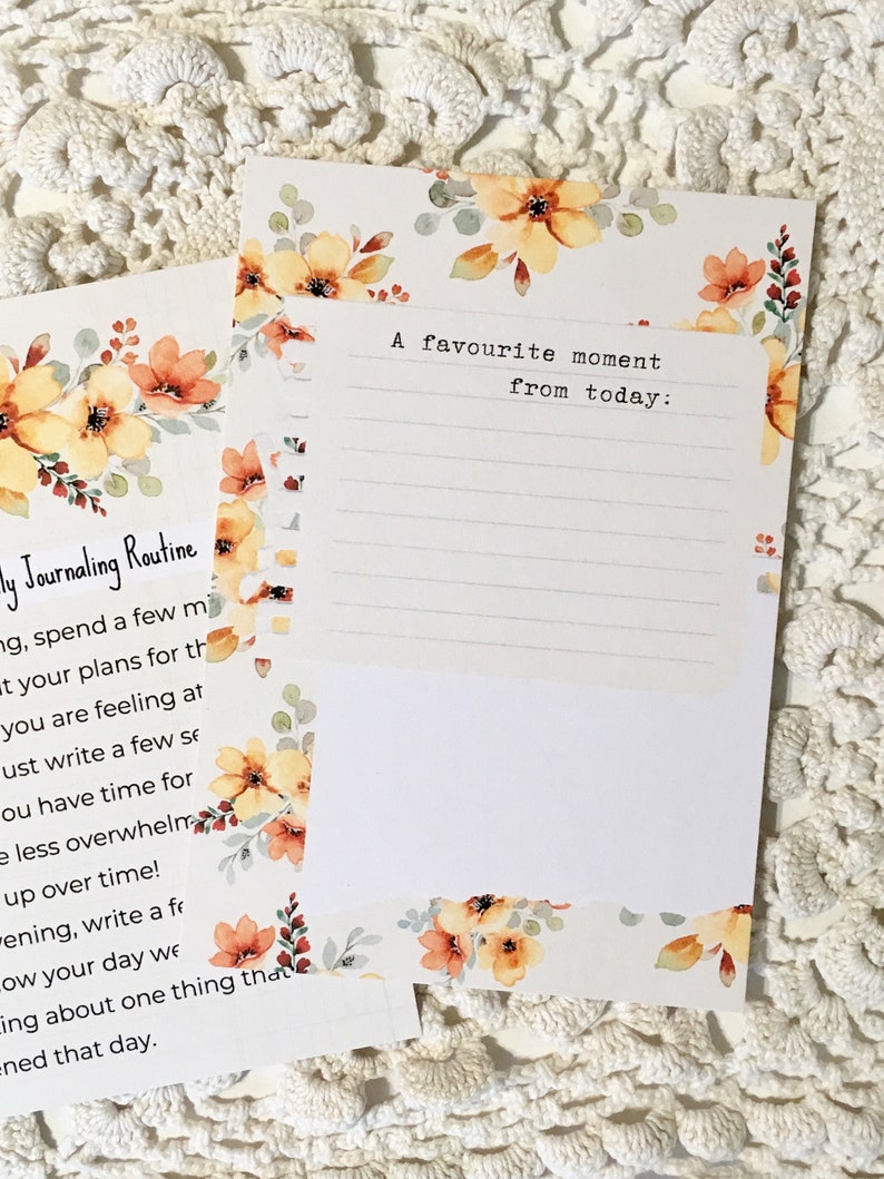 Simple Daily Journaling Routine Printable Journal Card Set - Etsy