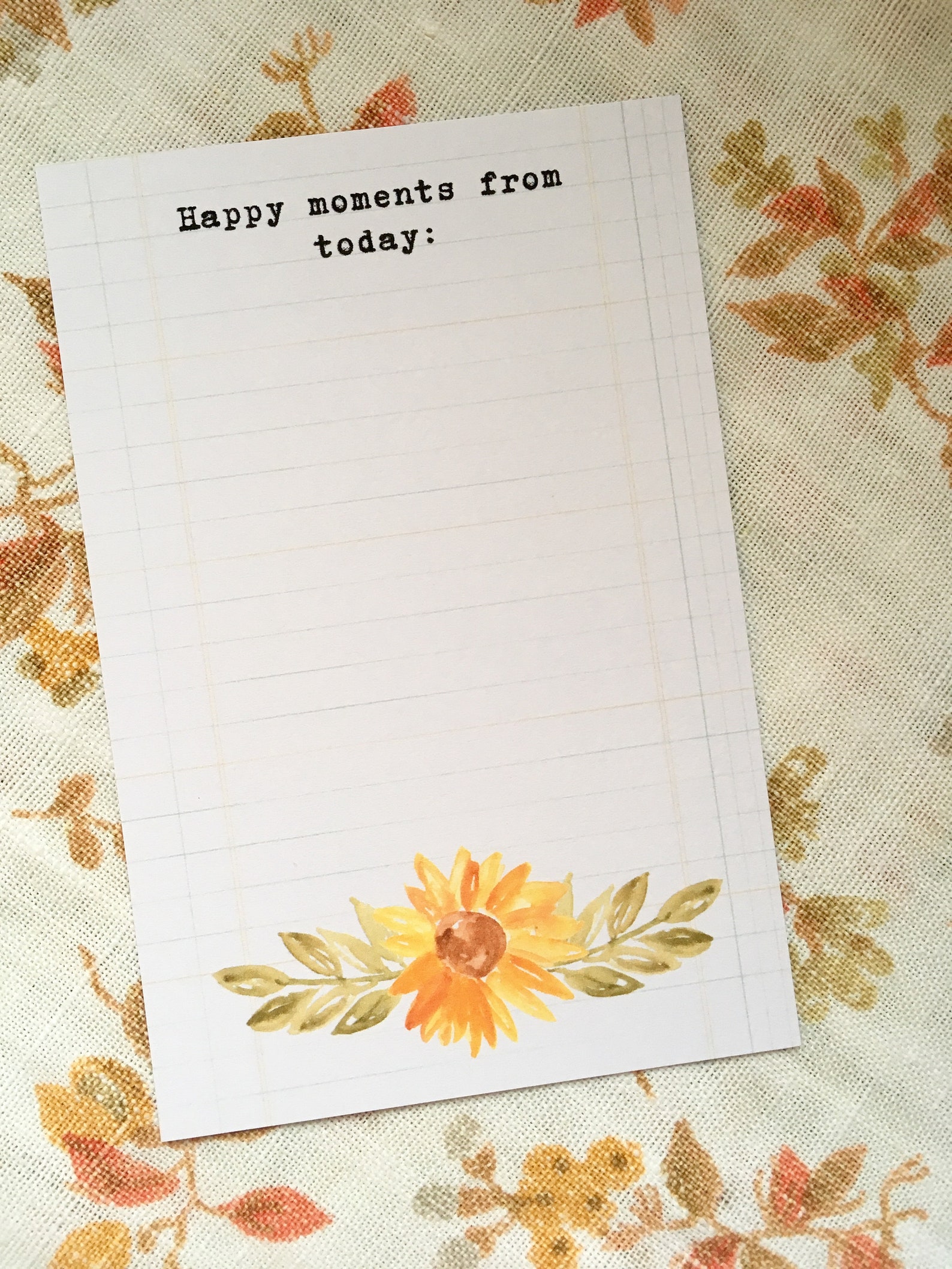 Harvest Florals Printable Journal Card Set Set of 3 - Etsy