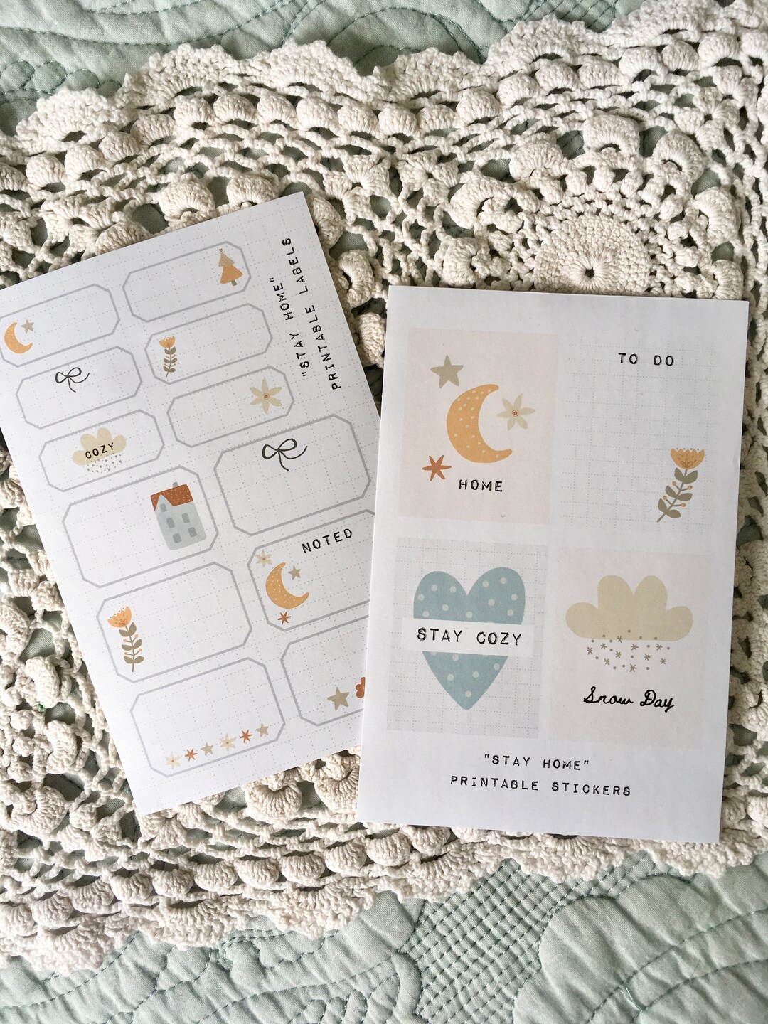 Stay Home Printable Stickers - Cozy/winter Themed Printable Stickers ...