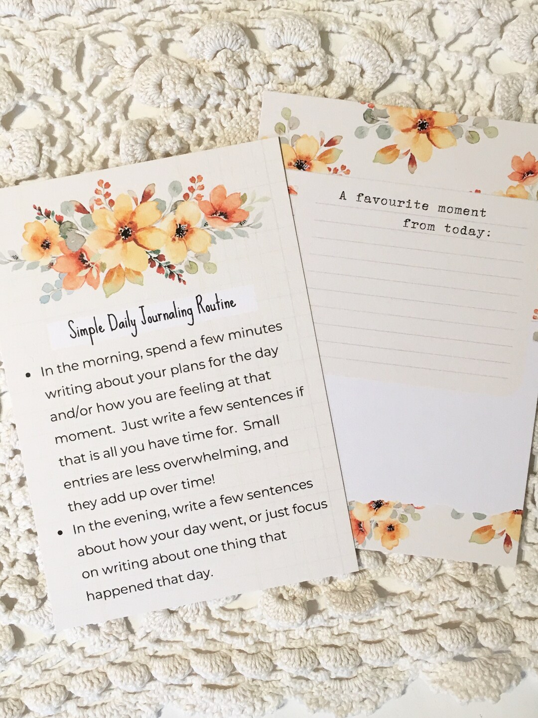 Simple Daily Journaling Routine Printable Journal Card Set - Etsy