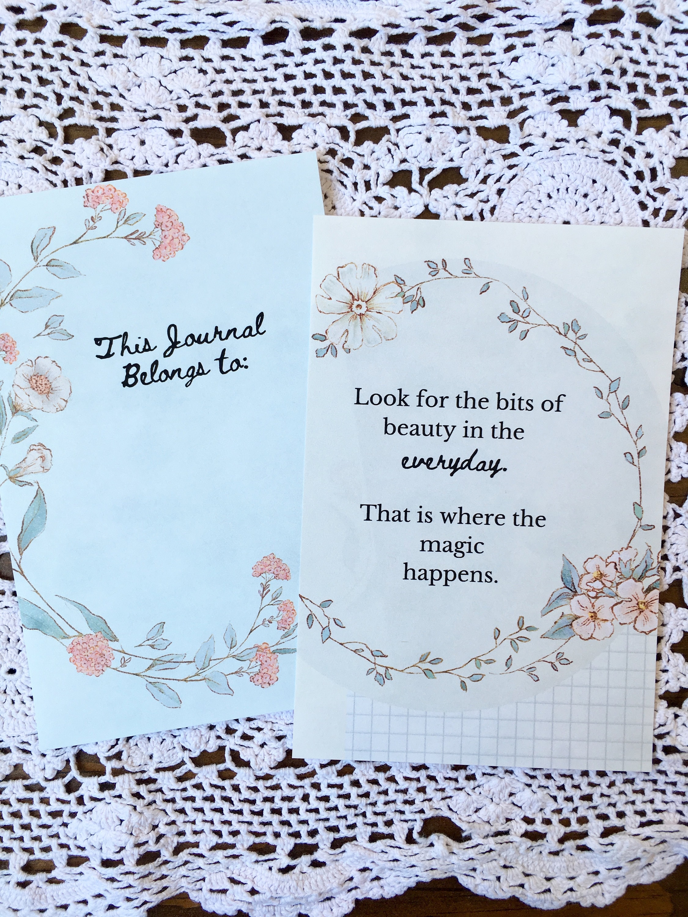 Spring Florals Printable Journal Cards - Printable Journal Cards for ...