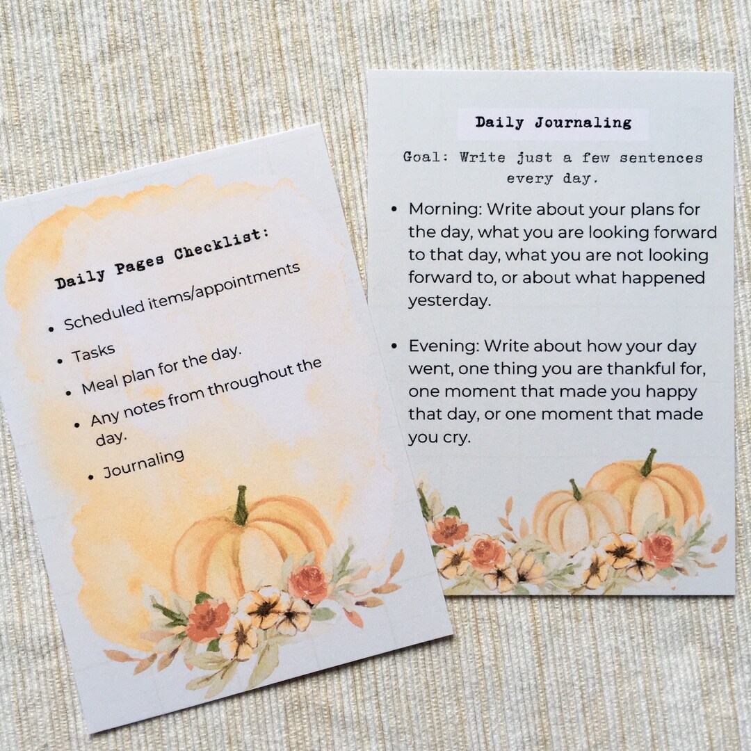 Fall Daily Documenting Cards - Printable Journal Cards for Planning and ...