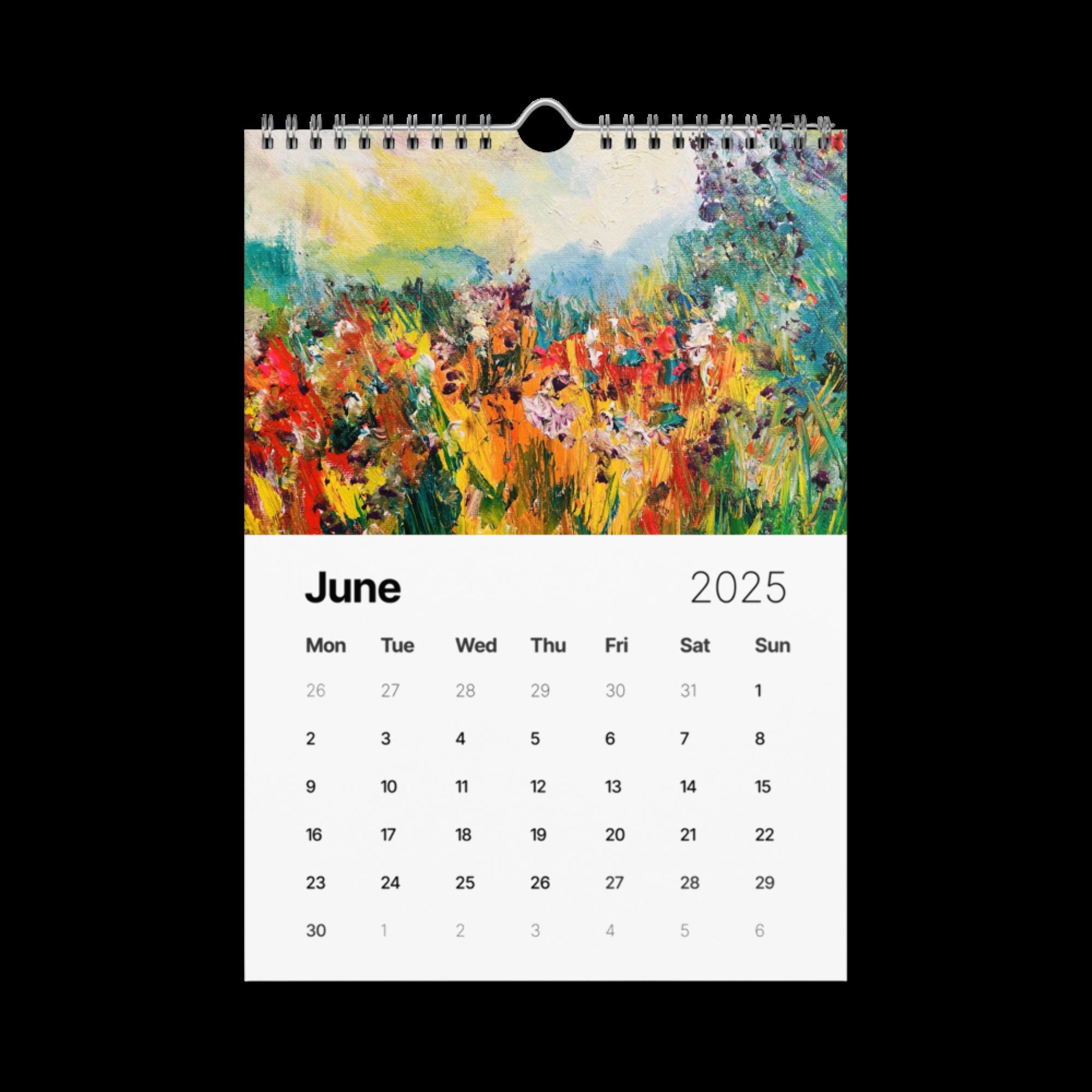 Unique Art Print 2025 Artistic Wall Calendar, Modern Home Decor ...