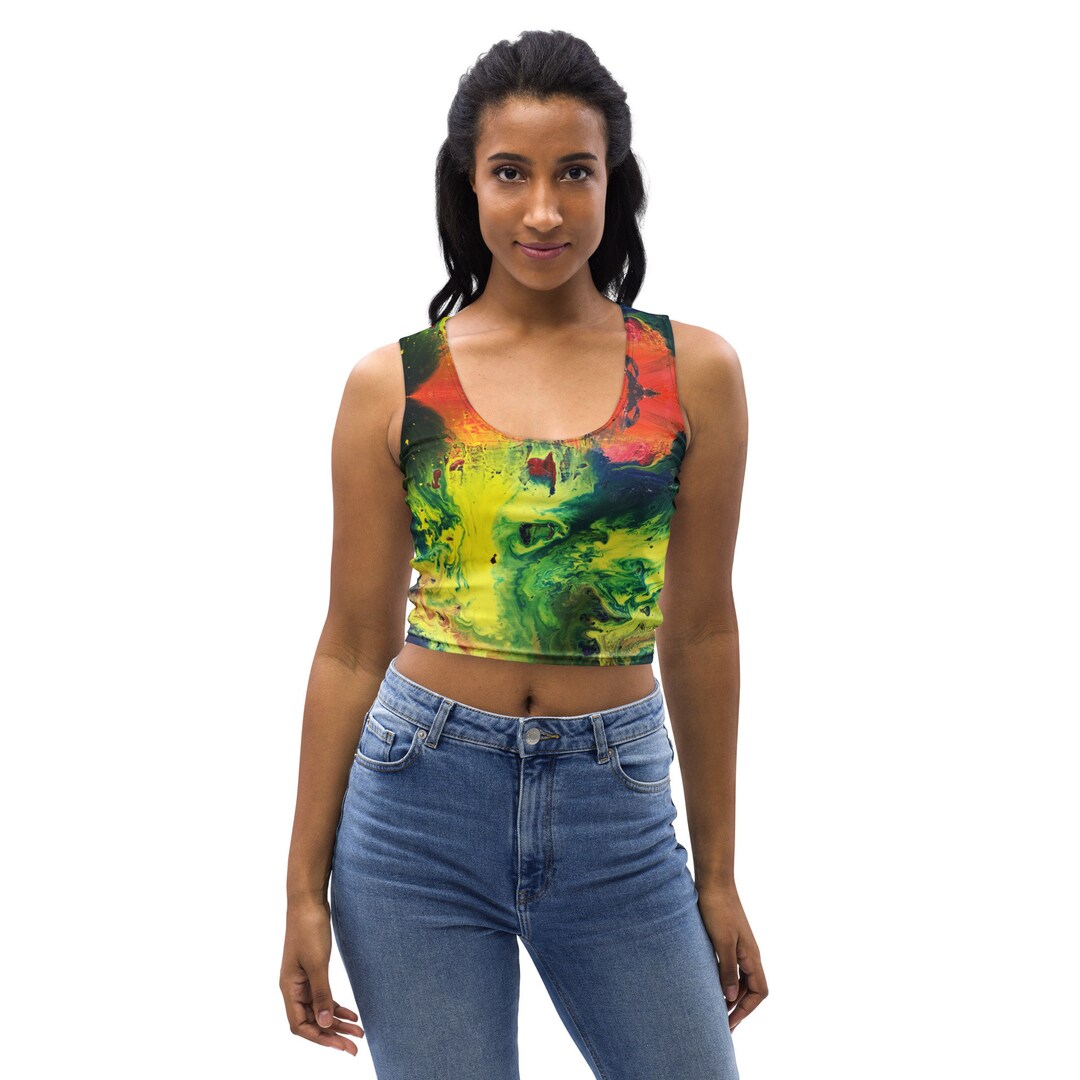 Abstract Art Tank Top Artsy Crop Top Painting Cropped Tank - Etsy