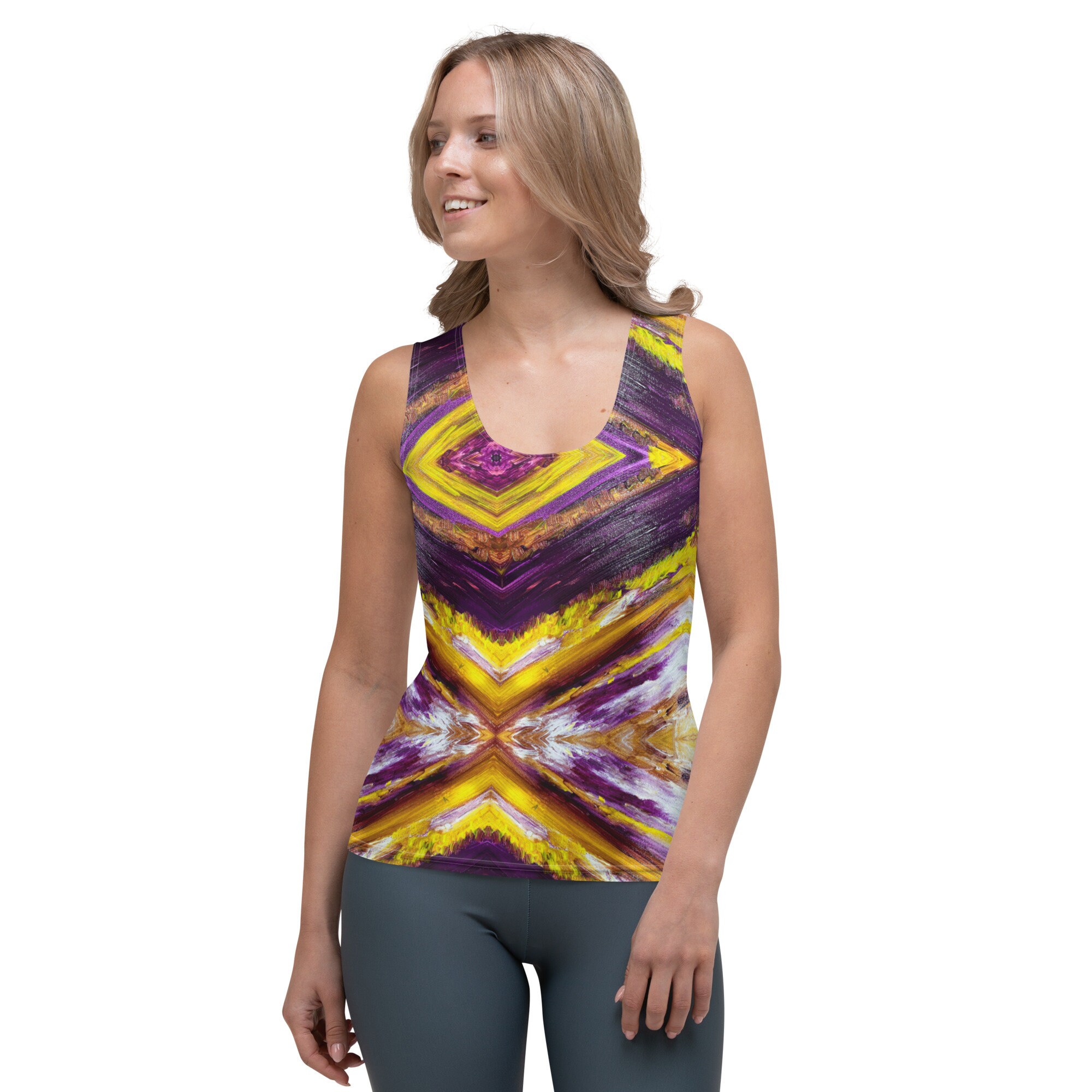 Abstract Art Tank Top Artsy Crop Top Painting Cropped Tank Boho Art ...