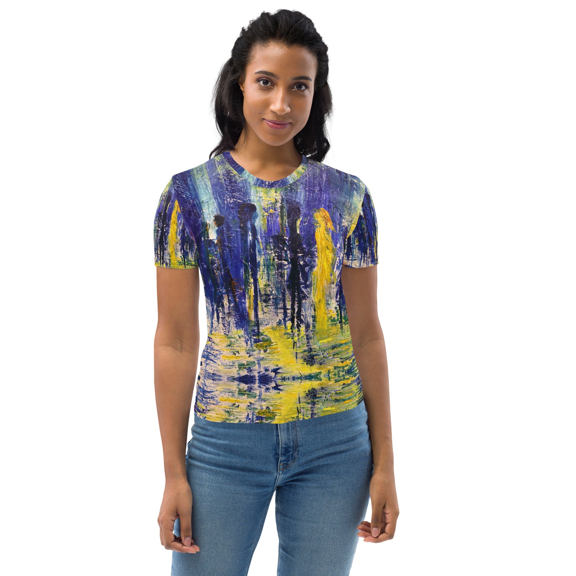 Abstract Art Top Artsy Top Painting Cropped T-shirt Boho Art Shirt Art ...