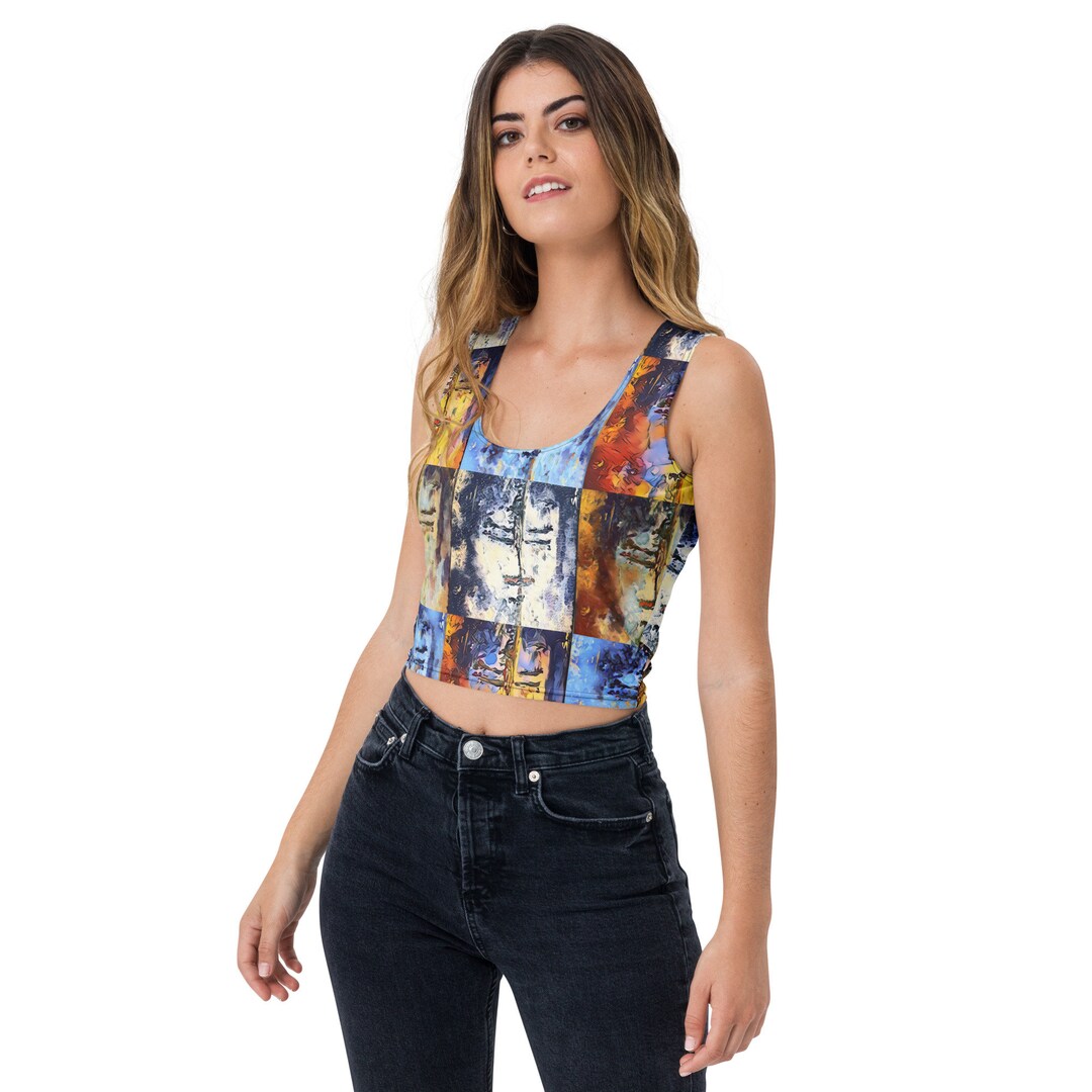Abstract Art Tank Top | Artsy Crop Top | Painting Cropped Tank | Boho ...