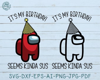 Birthday Among Us Svg | Etsy