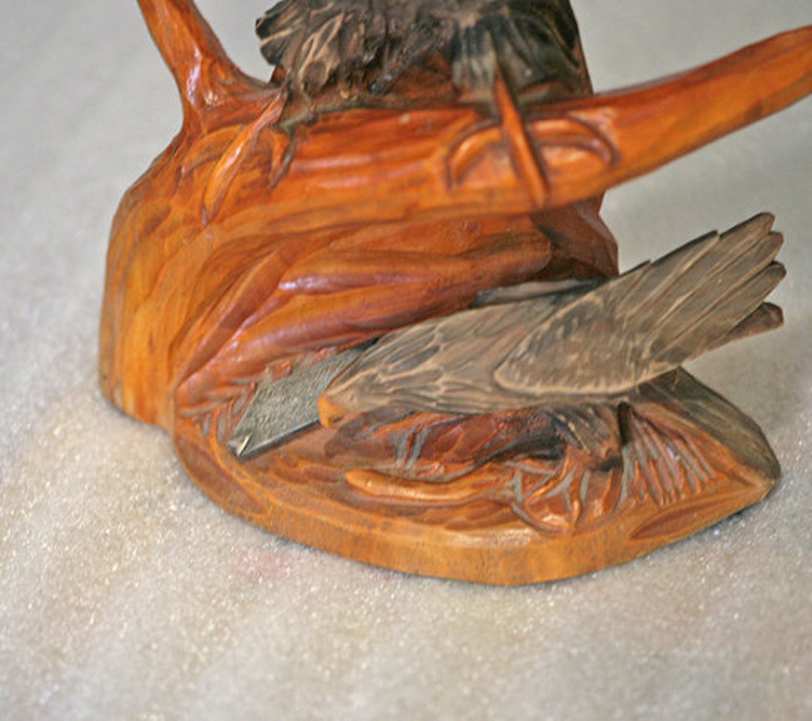 Hand Carved Wooden Eagle With Baby Eagle Hand Made Wall - Etsy