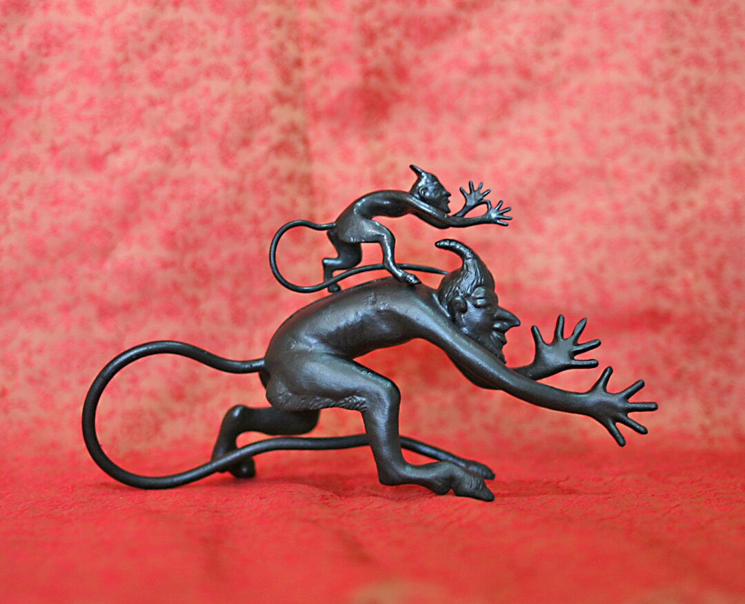 Pair Vintage Russian Devil Chort Statues Figurines Metal Cast - Etsy UK