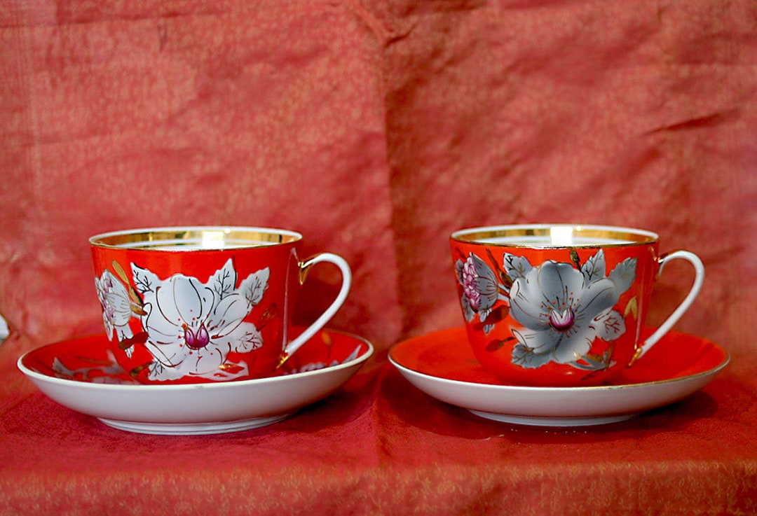 Vintage Ukrainian Tea Set for Two - China Teacup - Baranovsky Porcelain ...