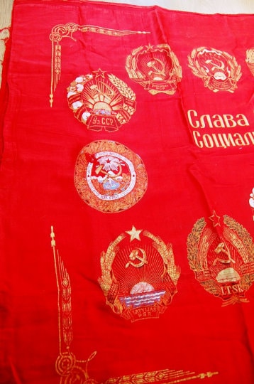 Vintage Soviet Flag Banner Red Lenin Socialist - Etsy