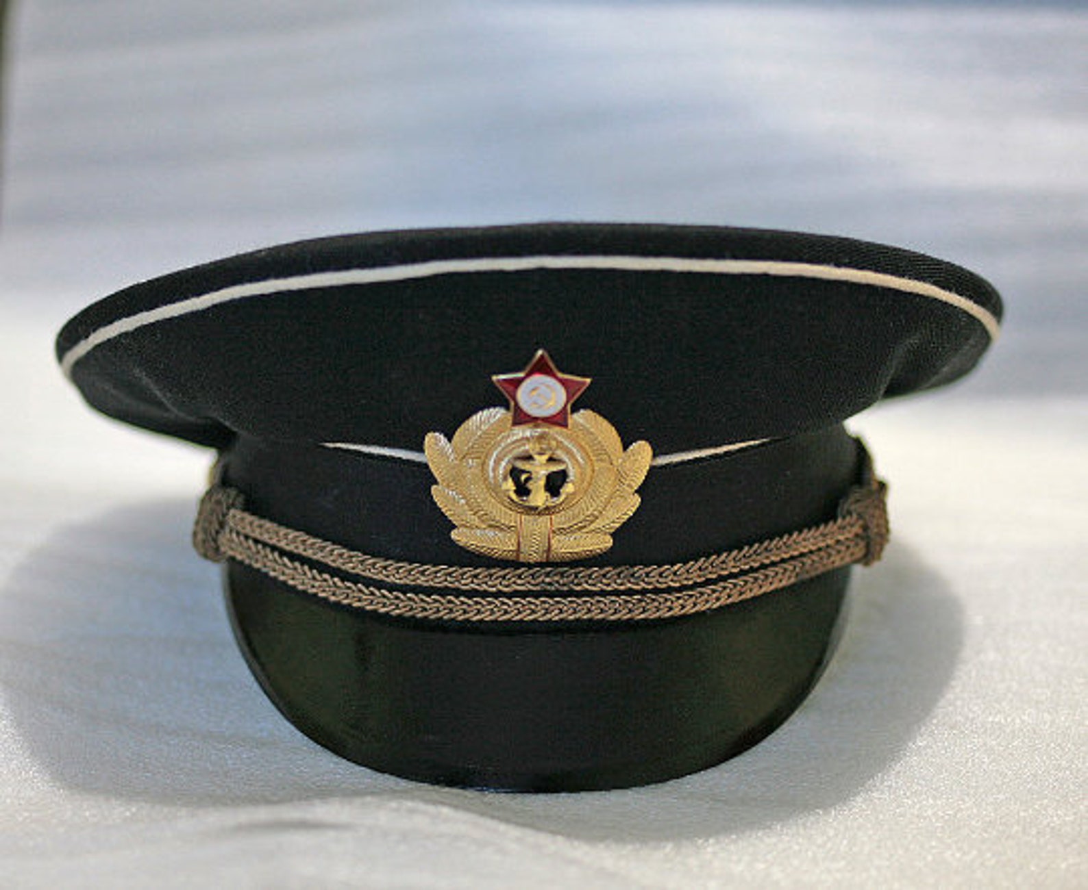 Russian Naval Navy Officer Uniform Cap Hat Black 1972 | Etsy