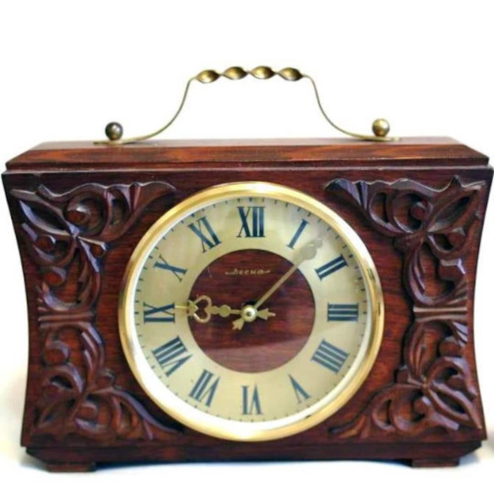 USSR Russian Soviet Clock Vesna Wood Working Wooden - Etsy