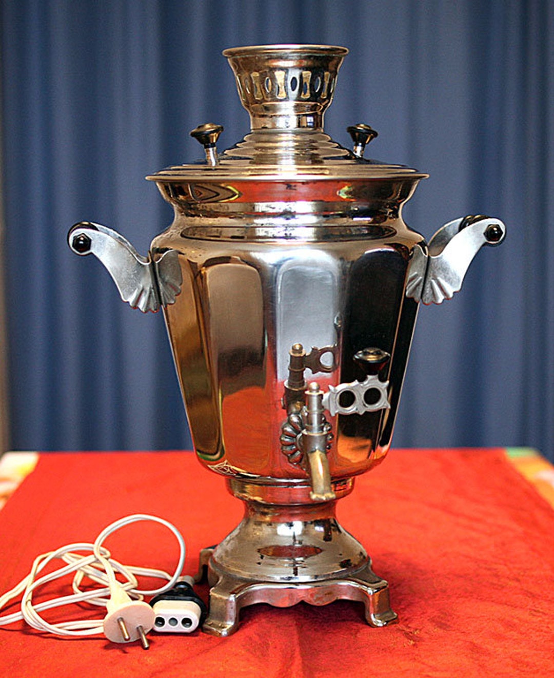 Soviet Samovar - Electric Metal Tea Pot - Working - Nickel Plated Brass ...