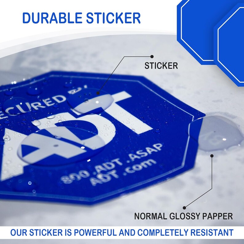 ADT Security Stickers Double-sided Security Signs,12 Pack Waterproof ...
