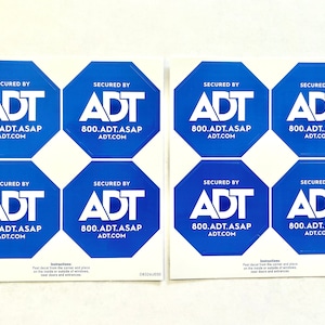 ADT Stickers Double-sided, ADT Security Signs HD Printed Waterproof ...