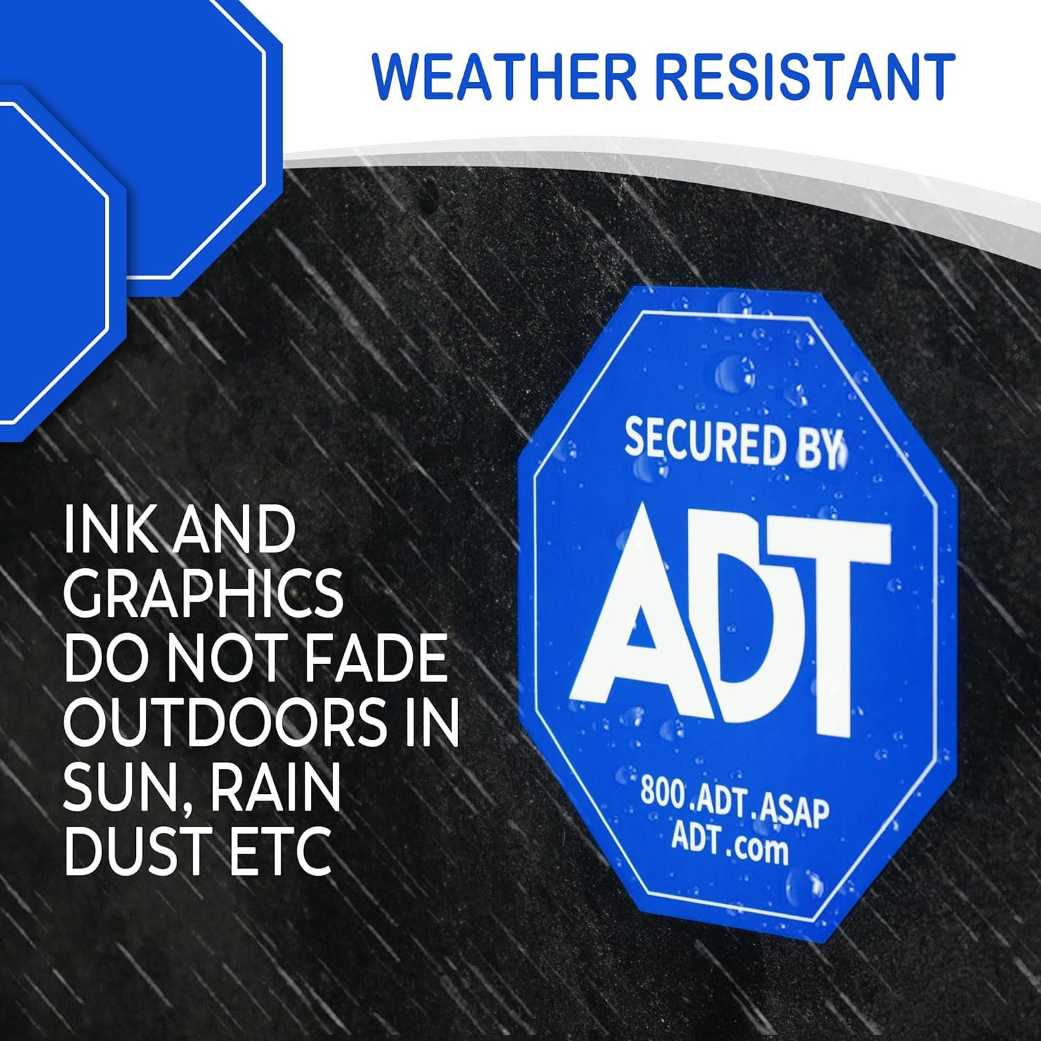 ADT Security Stickers Double-sided Security Signs,12 Pack Waterproof ...