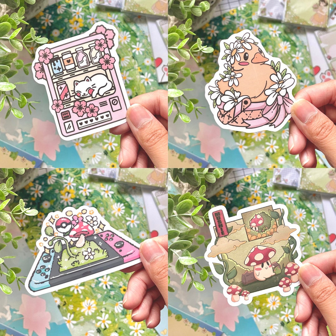 Neko , Duck, Mushie & Pixel Game Laminated Stickers - Etsy