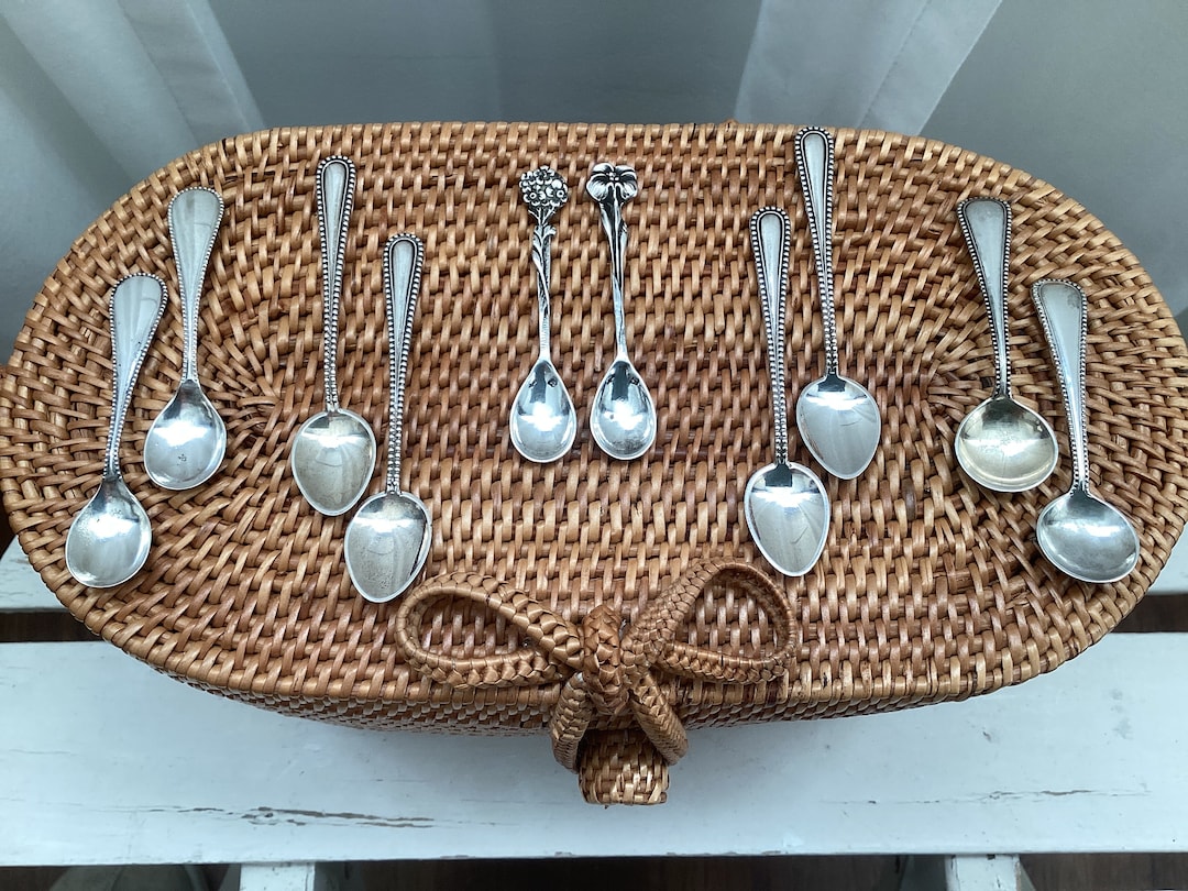 Silver Salt Spoons Old Dutch Solid Silver Mini Spoons 2 Antique ...