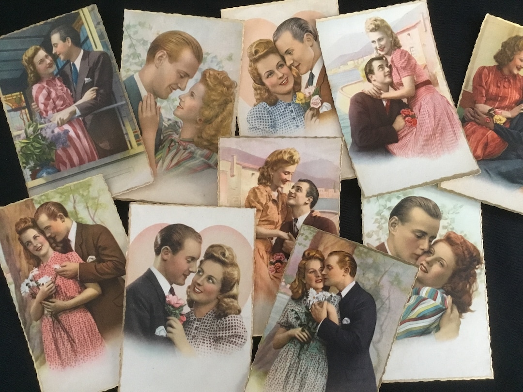 Beautiful Old Postcards From the 1930s, Romantic Scenes of Couples in ...