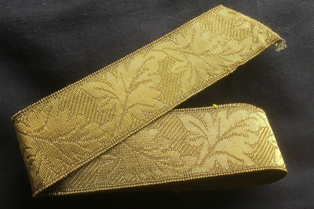 French Gold Braid, With Woven Leaf Motif, Old Antique Ribbon ...