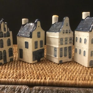 KLM Miniature Houses Delft Blue Hand-painted Dutch Canal House ...