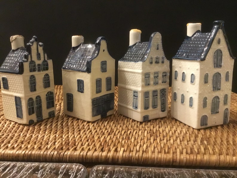 KLM Miniature Houses Delft Blue Hand-painted Dutch Canal House - Etsy