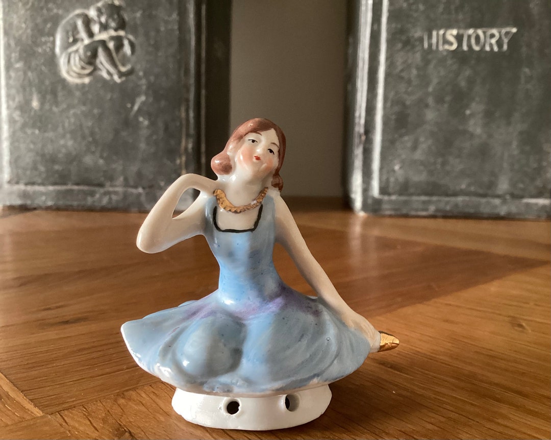 Special Full (halfdoll) - German Porcelain - Seated Ballerina With Blue ...