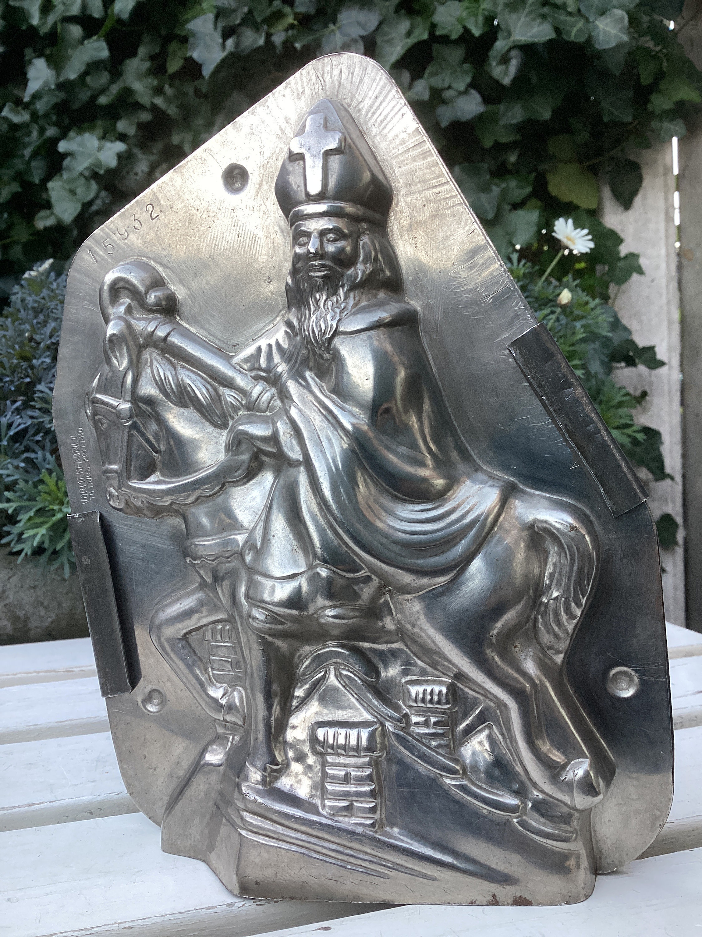 Old Sinterklaas Chocolate Mold - Saint Nicholas With His Faithful Four ...