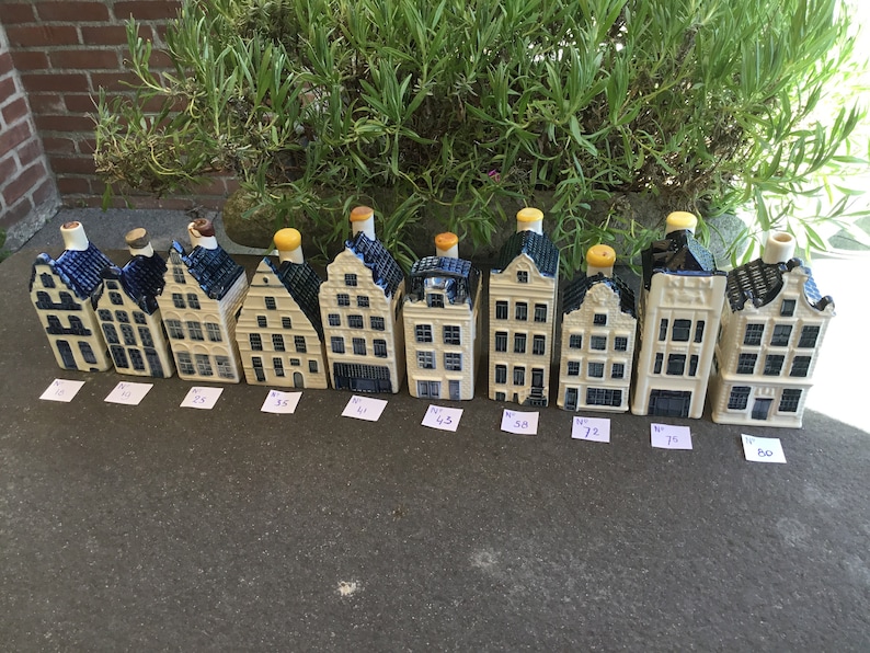 Miniature KLM Houses Delft Blue Hand-painted Dutch Canal House ...