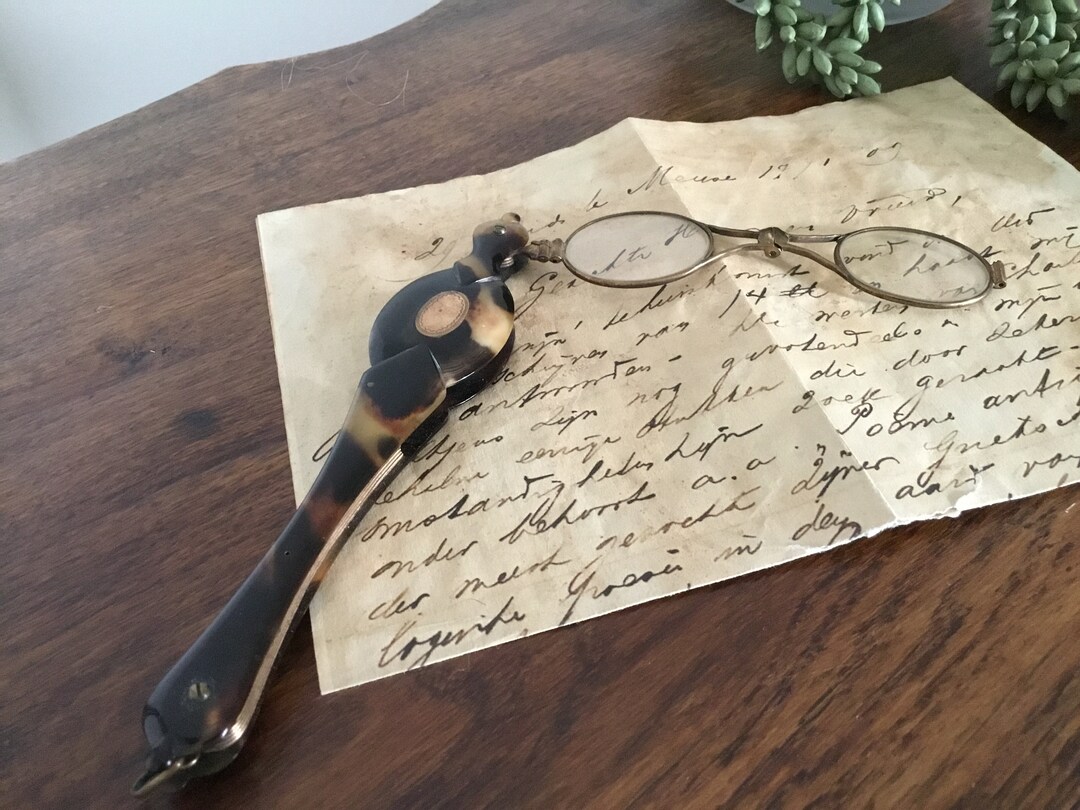 Celluloid Lorgnette Inlaid With Gold-plated Frame Well-functioning ...