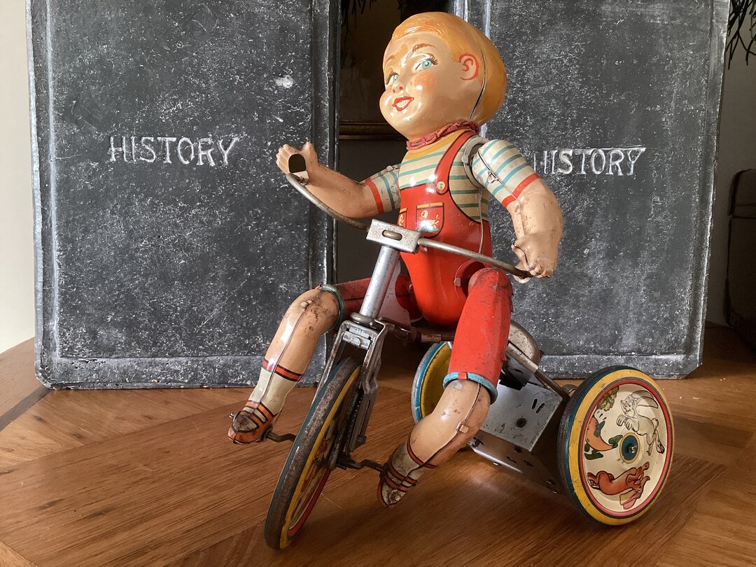 Kiddie Cyclist Antique Kiddy Cyclist Tin Wind-up Toy - Etsy