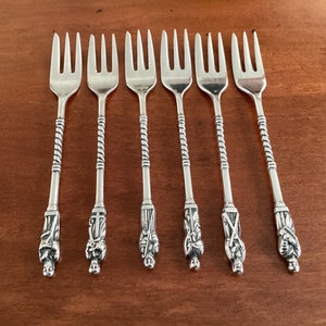 Apostle Pastry Forks Silver-plated Set of 6 Small 3-prong Forks for ...