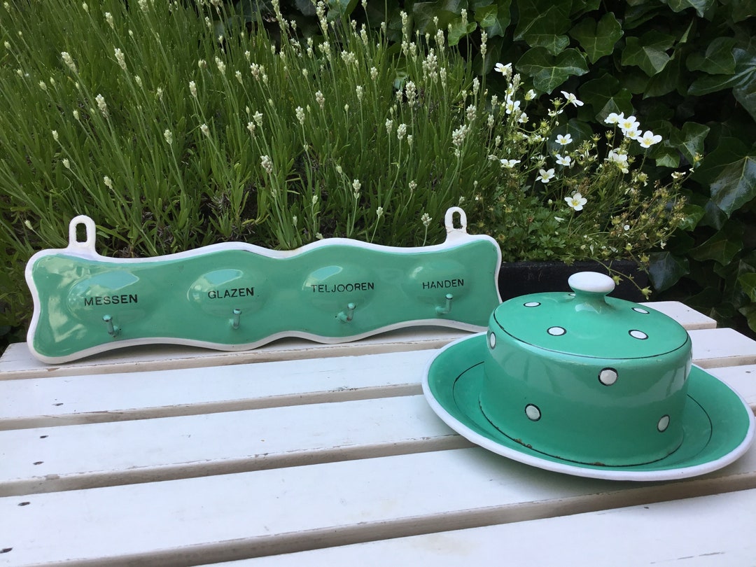Enamel Butter Dish - Kitchen Rack for Hanging the Tea Towel and Towel ...