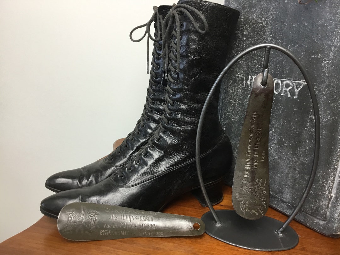 Antique Shoe Horns Engraved Shoes and Boots Decorate These Iron Shoe ...