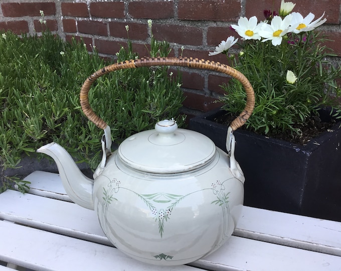 Enamel Art Nouveau Chocolate Kettle With Gold Trim Enameled With ...