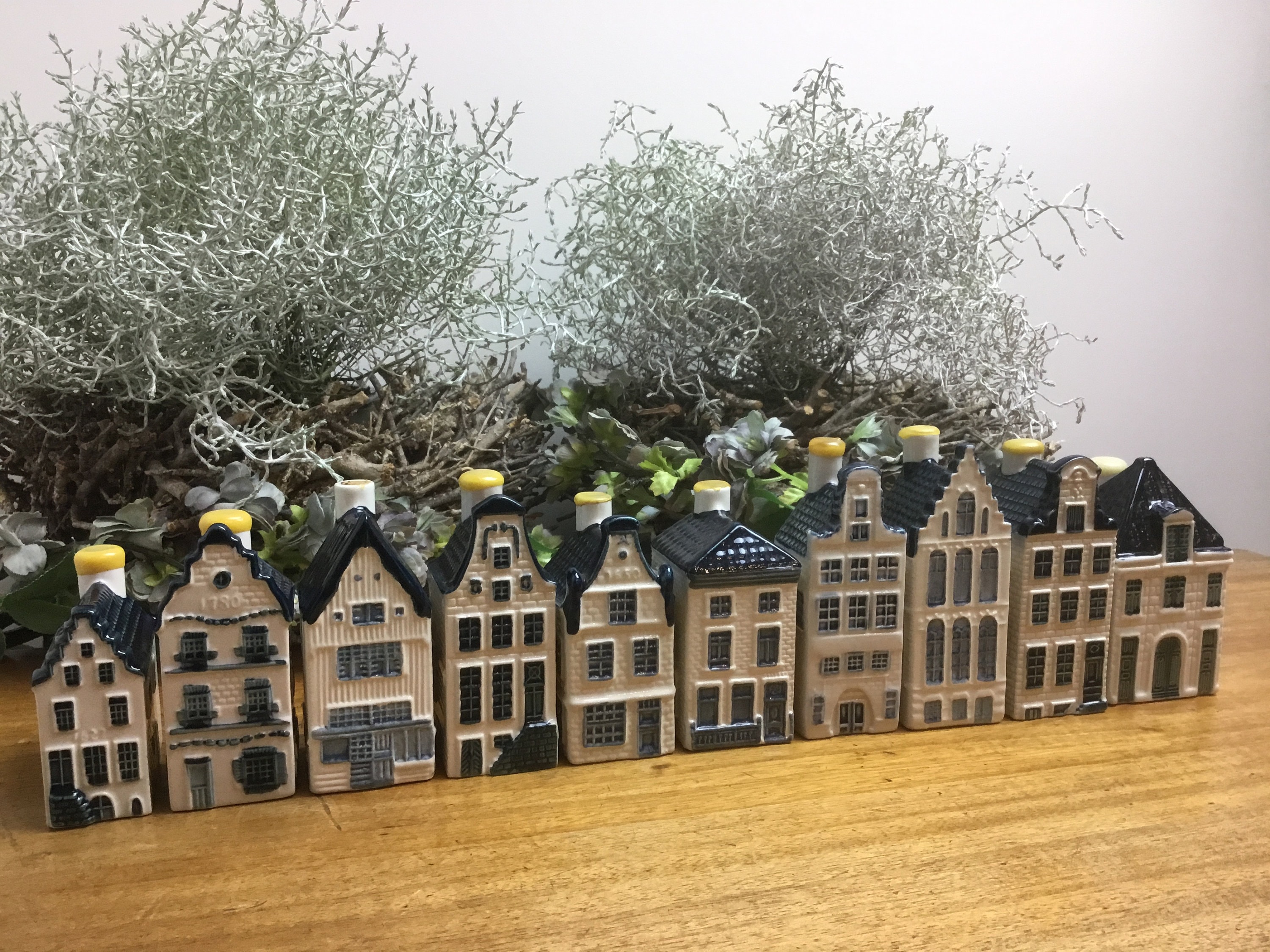 Miniature KLM Houses Delft Blue Hand Painted Dutch Canal House - Etsy