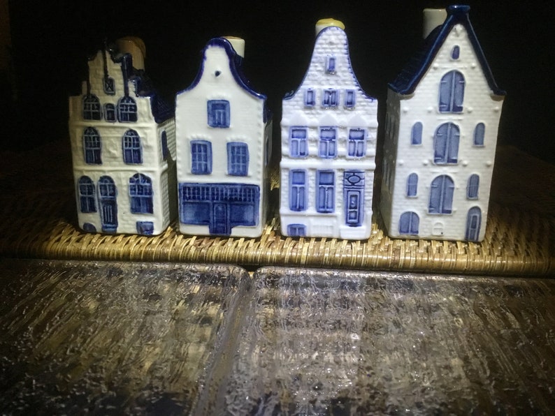 KLM Miniature Houses Delft Blue Hand-painted Dutch Canal House - Etsy