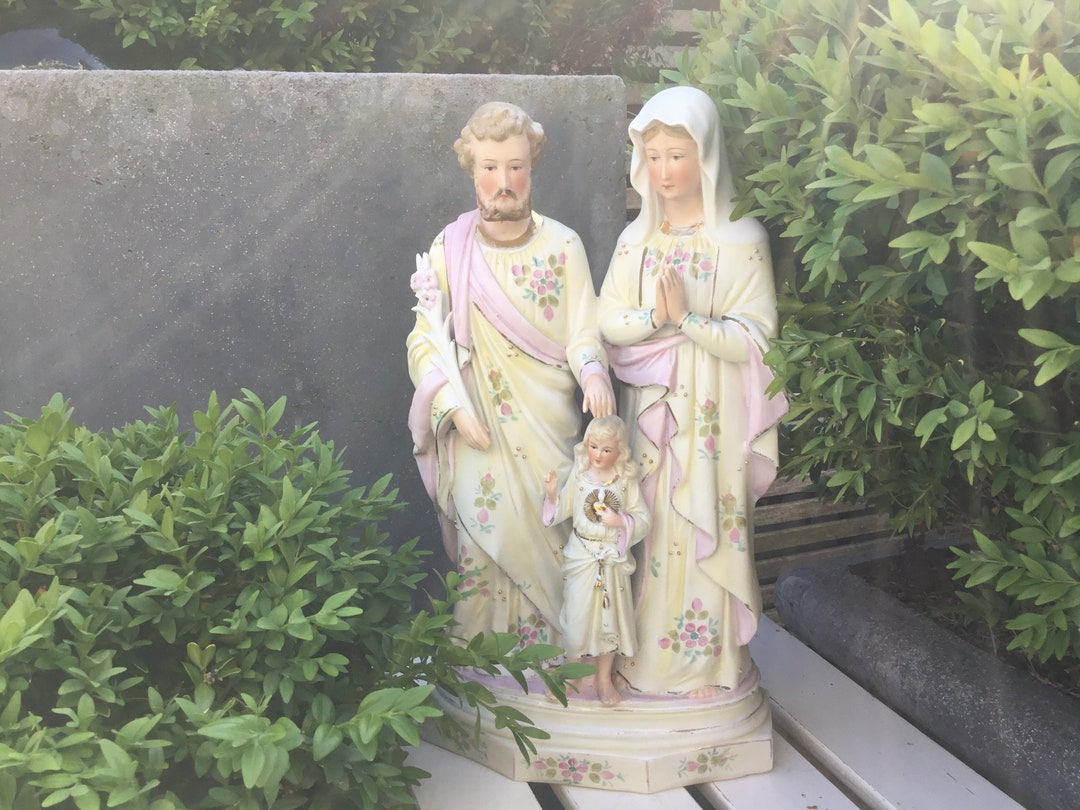 Groot Heilig Beeld van Jozef en Maria met Kindje Jezus - groot Antiek ...