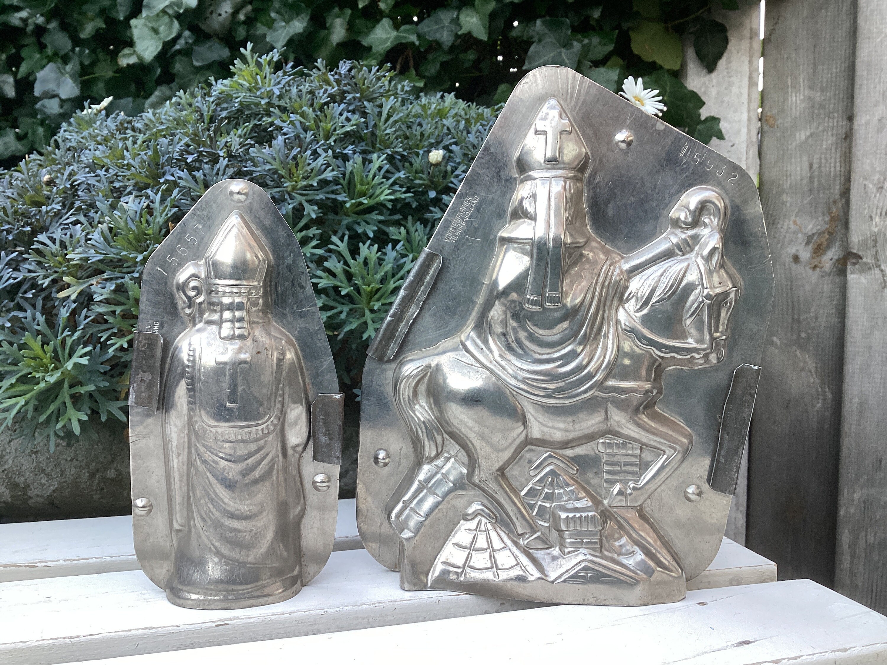 Old Sinterklaas Chocolate Mold - Saint Nicholas With His Faithful Four ...